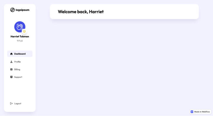 eLearning Dashboard for Webflow